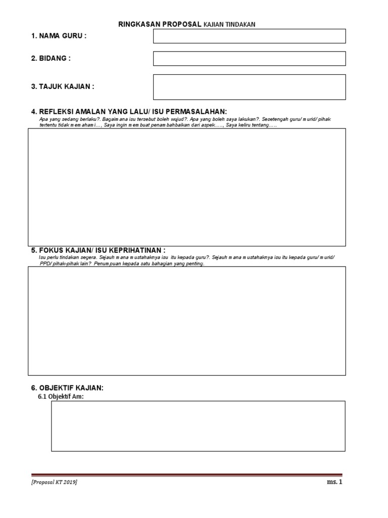 Ringkasan Proposal Kajian Tindakan | PDF