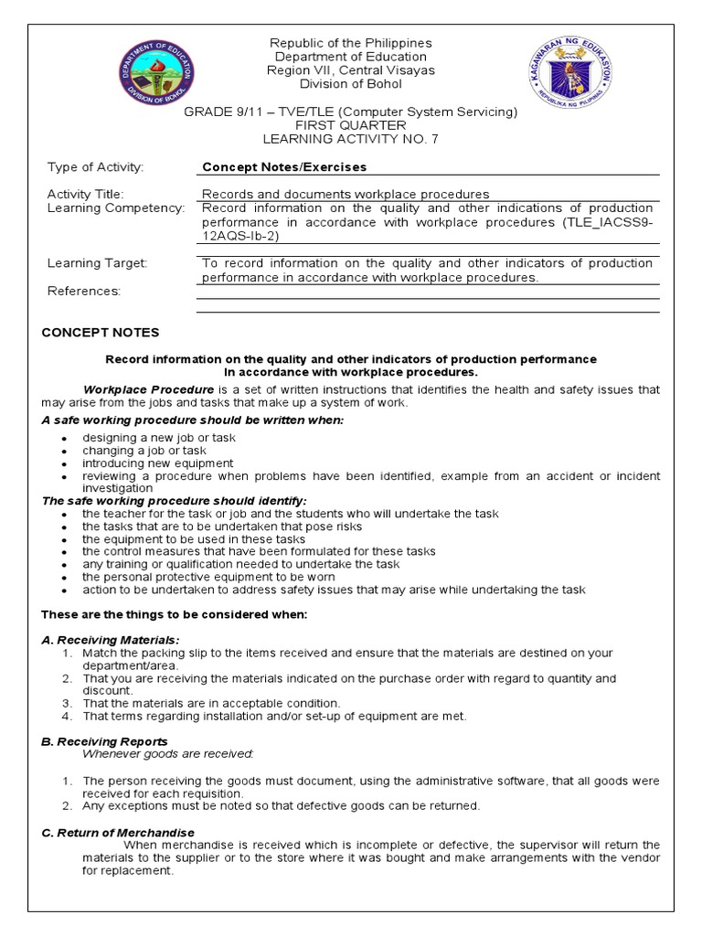 DLP TVE-TLE CSS Q1 Act 7 | Download Free PDF | Business