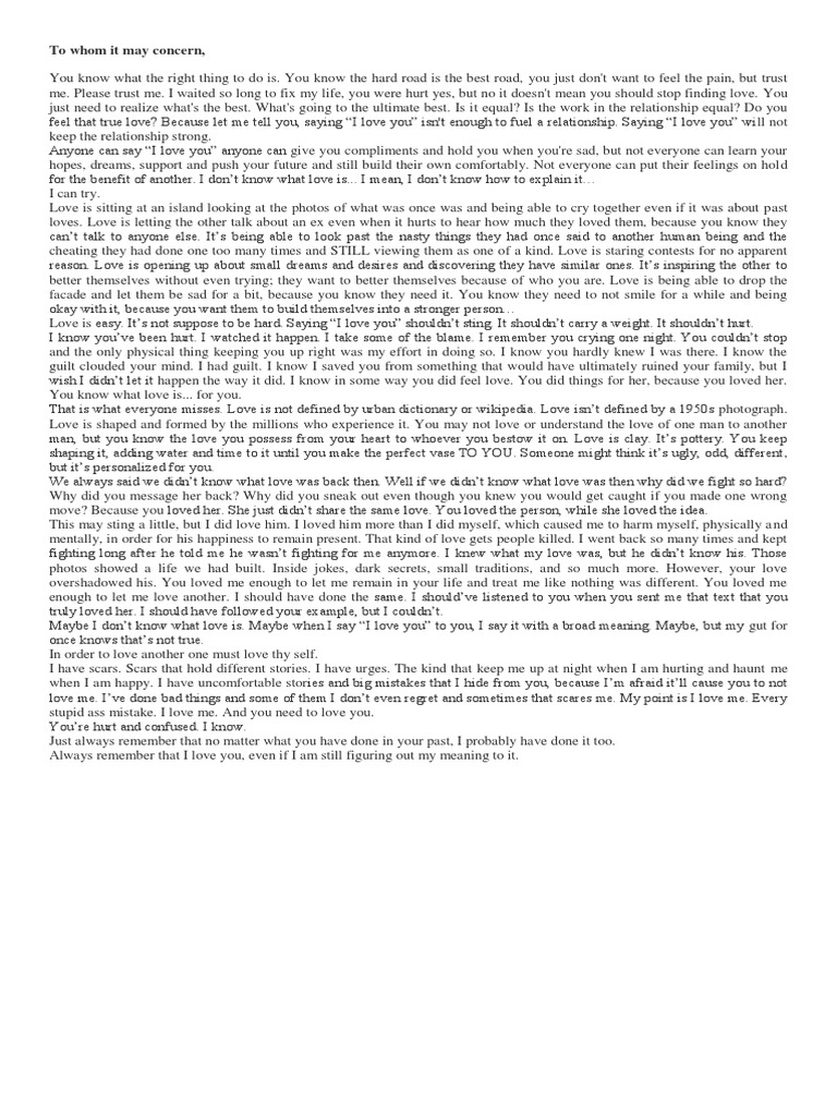 Understanding Love Through Pain, Mistakes, and Self-Acceptance | PDF | Love