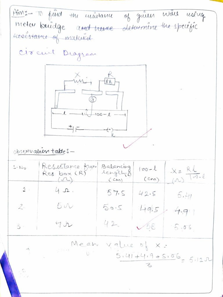 Meter Bridge Experiment: Class 12 Guide | PDF