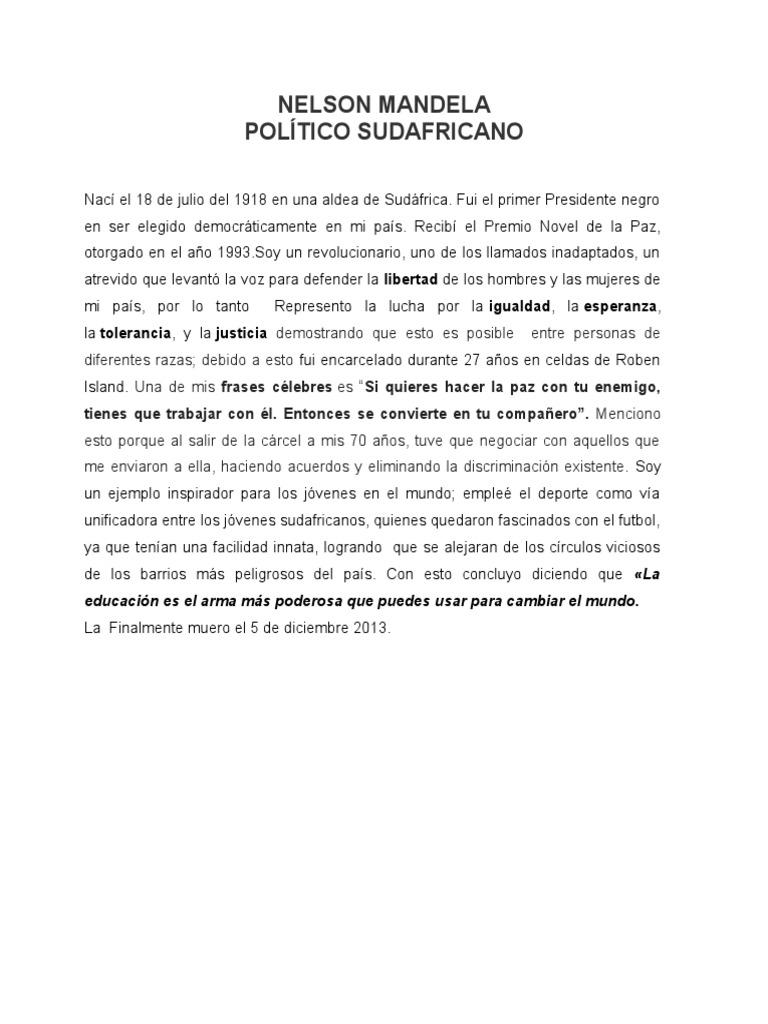 Biografia Nelson Mandela-1 | PDF