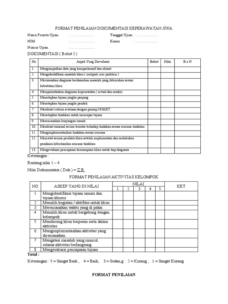 Format Penilaian PBK Iii | PDF