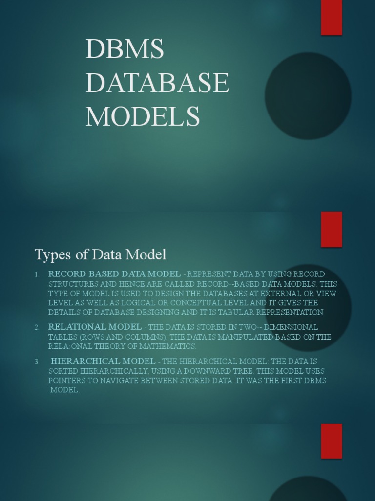 DBMS Database Models | PDF