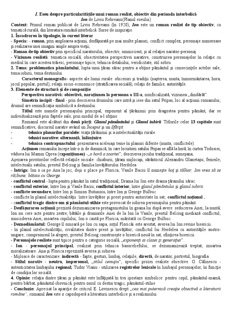 Rebreanu - Ion-planul-I | PDF