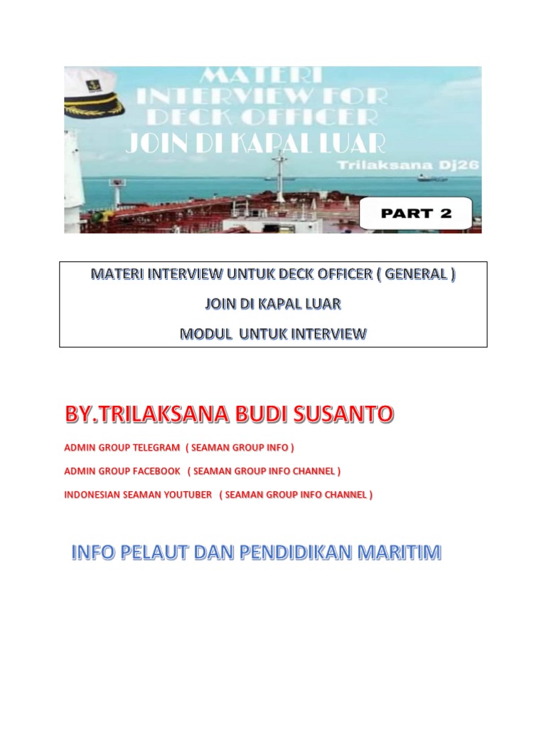 Bahan Interview Deck Officer Pdf Sea Captain Ships