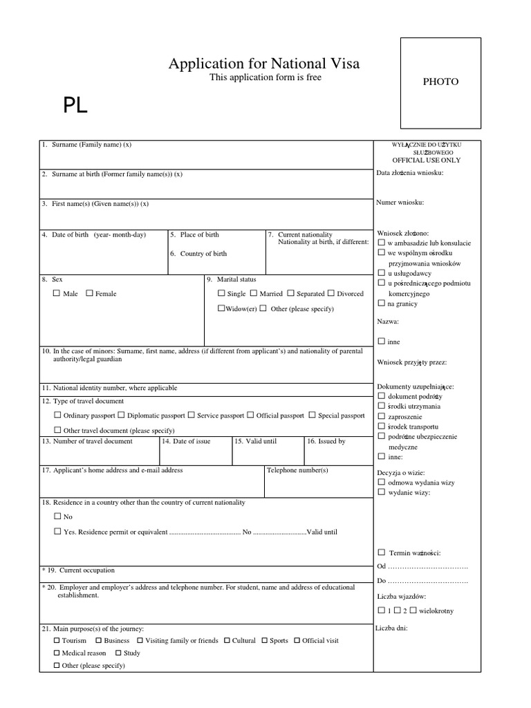 National Visa Application Form Guide | PDF | Travel Visa ...
