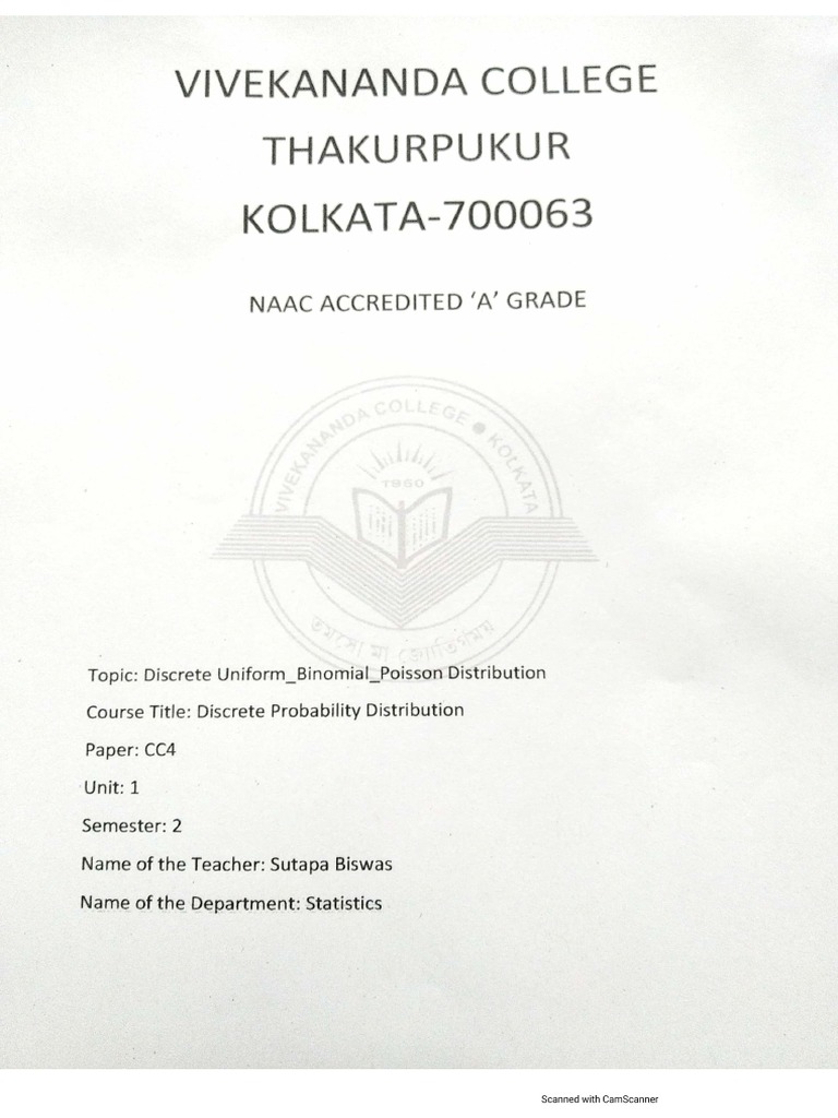 Uniform Binomial Poisson STATISTICS | PDF