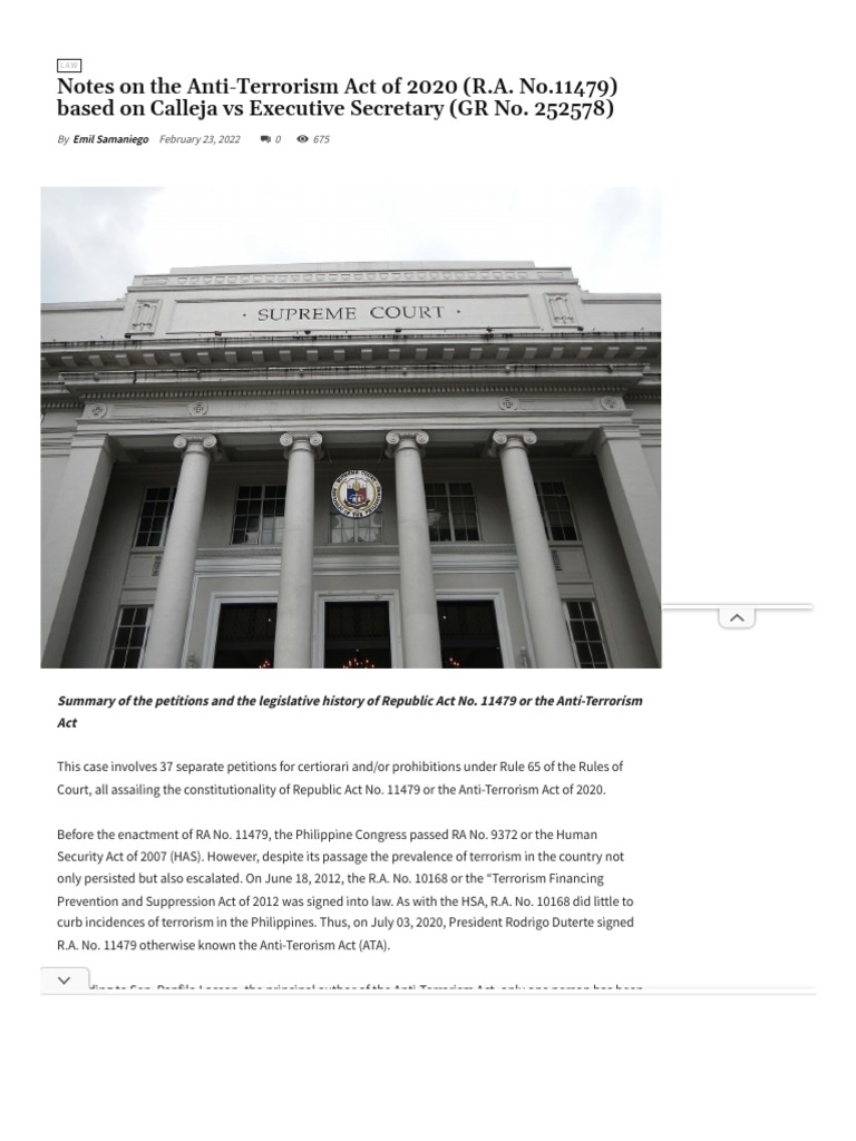 Anti-Terrorism Act of 2020 Overview | PDF | Search Warrant | Detention ...