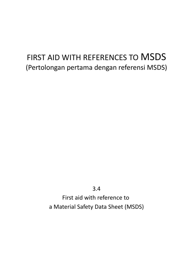 First Aid With References To Msds | PDF