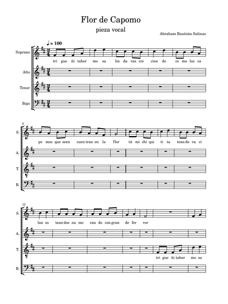 Flor de Capomo | PDF | Singing | Vocal Music