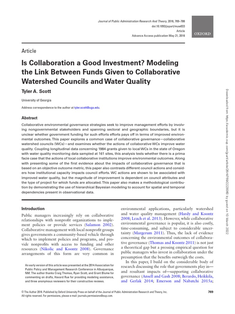 Is Collaboration A Good Investment Modeling | PDF | Governance ...