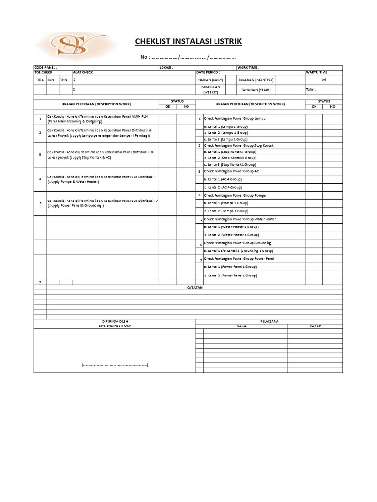 Checklist Instalasi | PDF