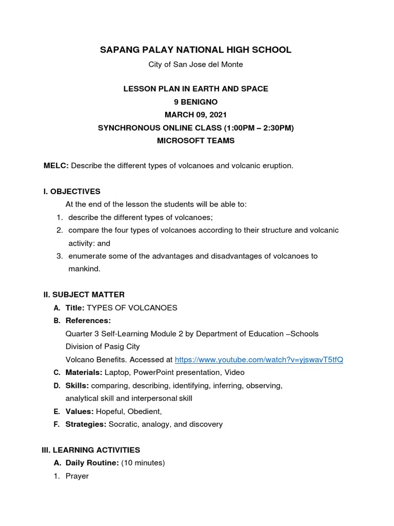 Lp-Types of Volcano | PDF | Volcano | Spelling