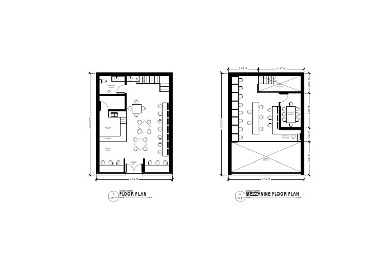Floor Plans for a Study Cafe with Multiple Levels and Designated Zones ...