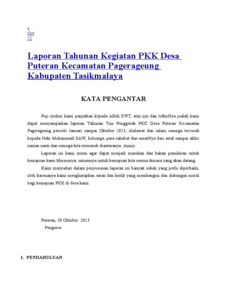 Contoh Lap PKK | PDF