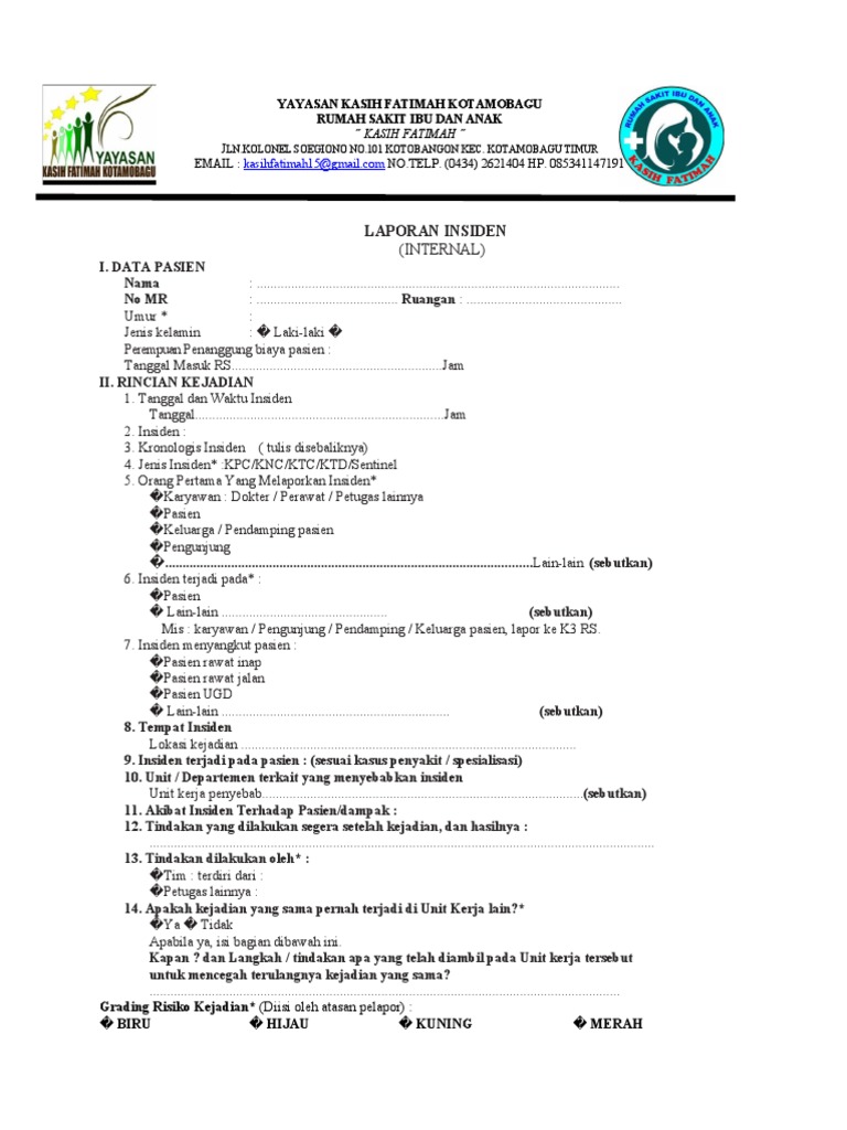 Form Laporan IKP | PDF