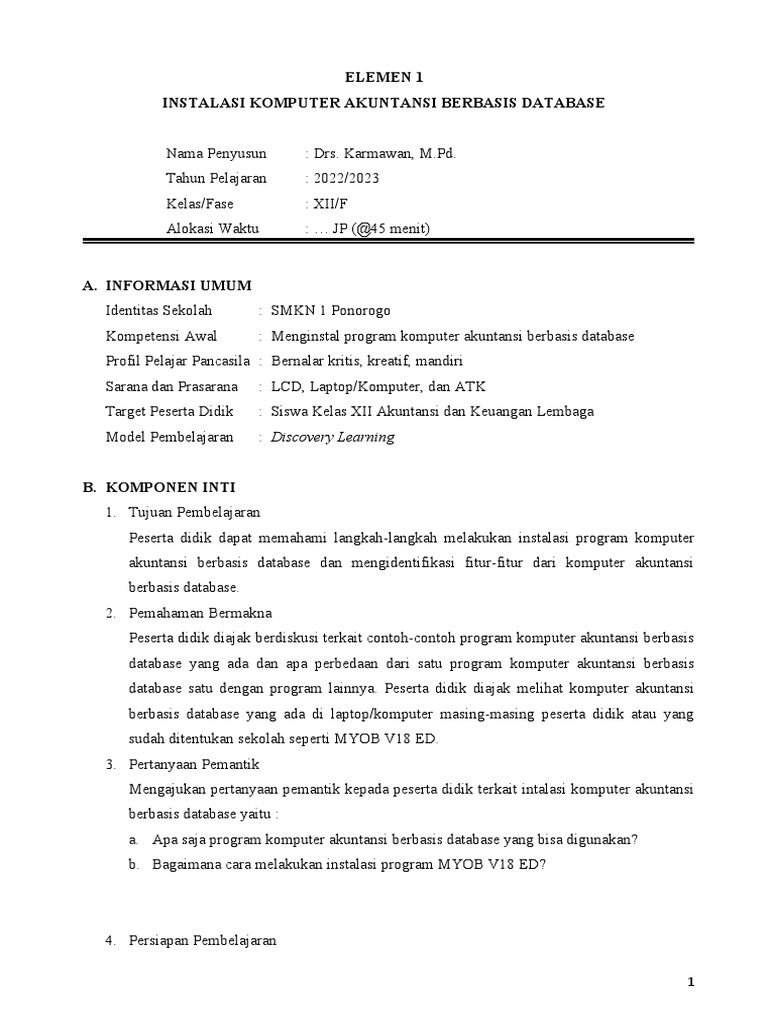 MODUL AJAR (Kompak) | PDF