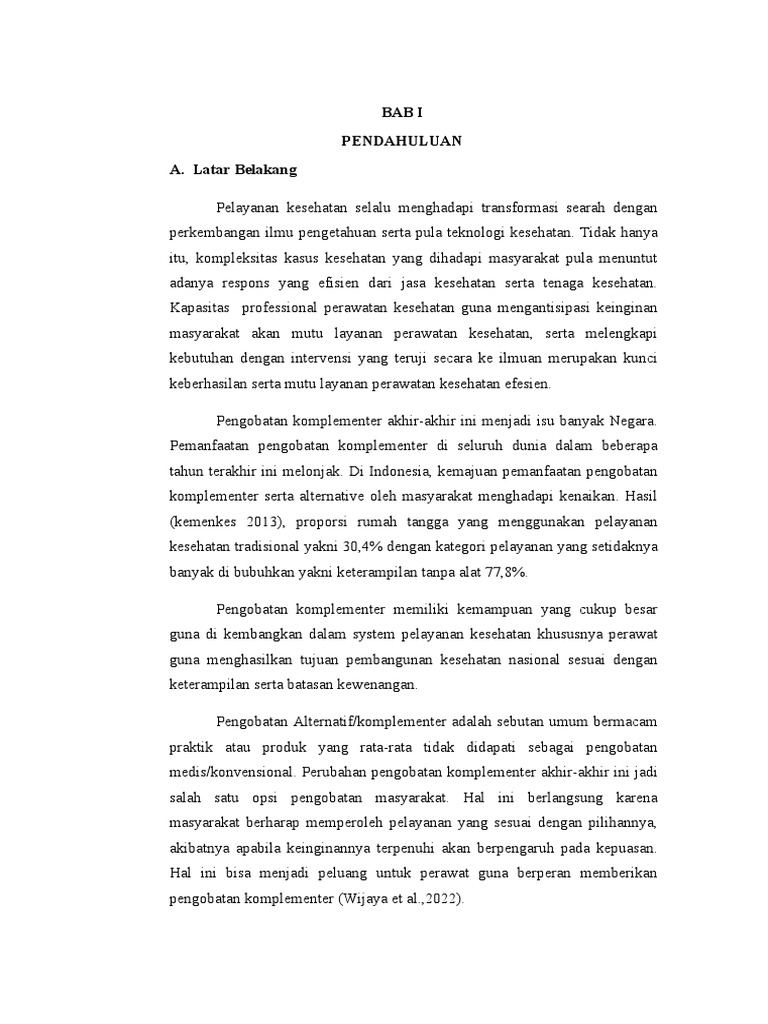 Perkembangan Terapi Komplementar | PDF