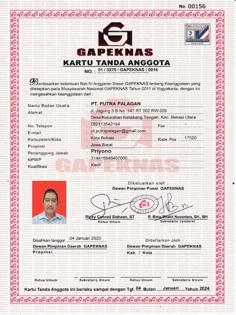 Kta PT - Putra Palagan | PDF