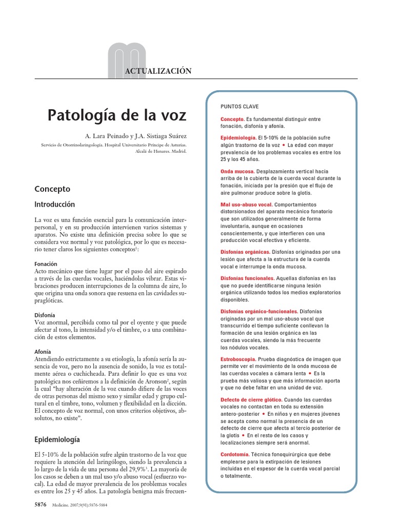 Definicion de Fonacion | PDF | Medicina CLINICA | Especialidades Medicas
