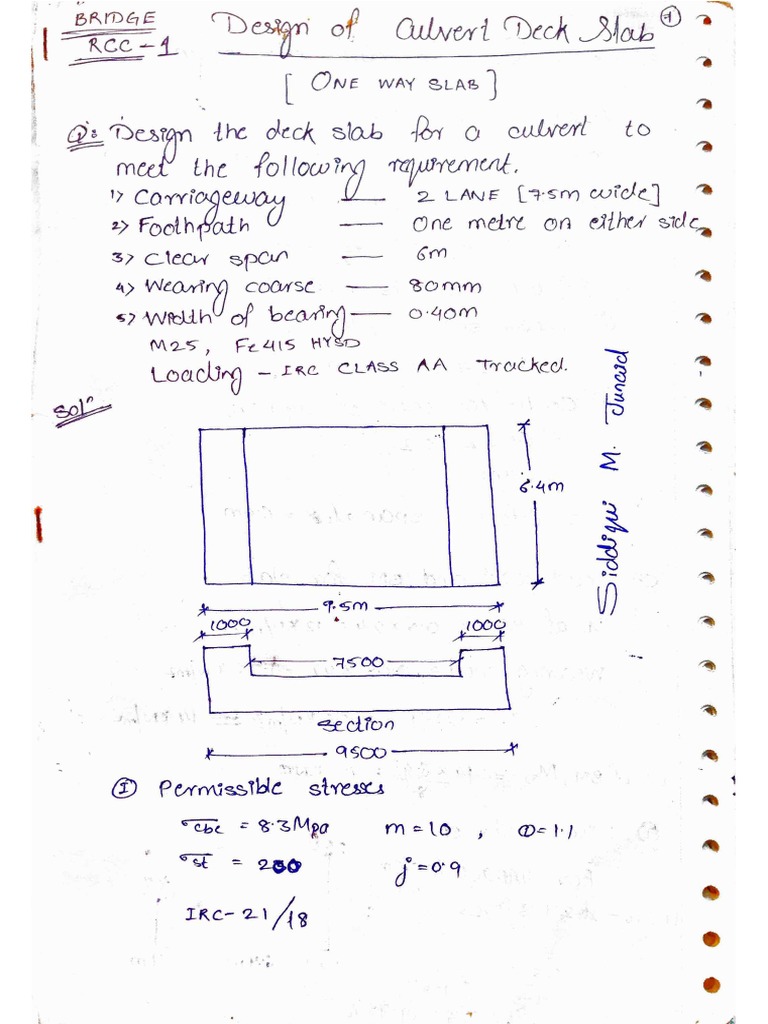Design of Culvert Deck Slab-RCC | PDF