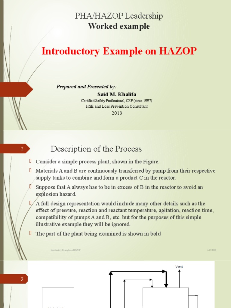 Introductory Example - HAZOP | PDF