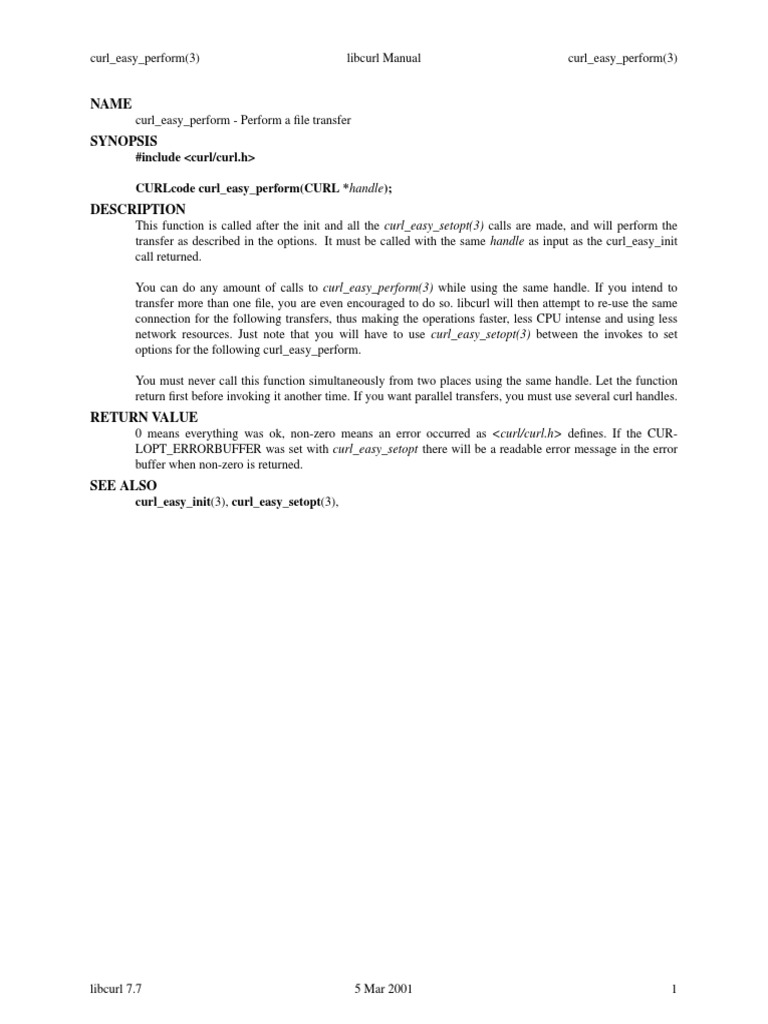 Curl Easy Perform | PDF