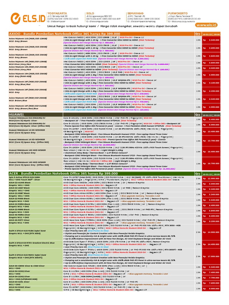 ELS 10 Januari 2022 | PDF | Advanced Micro Devices | Laptop