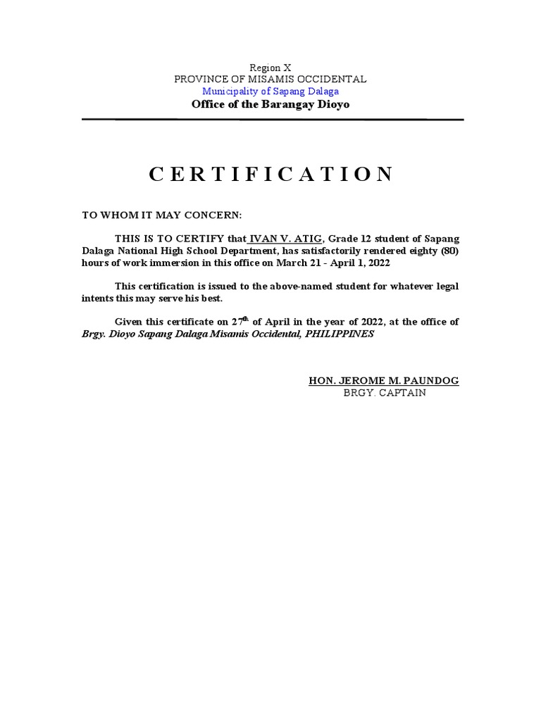 Certification Ivan | PDF