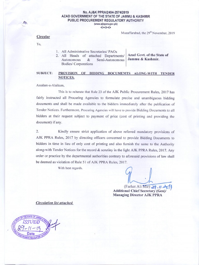 1575963319GB1RL - Bidding Document Circular | PDF