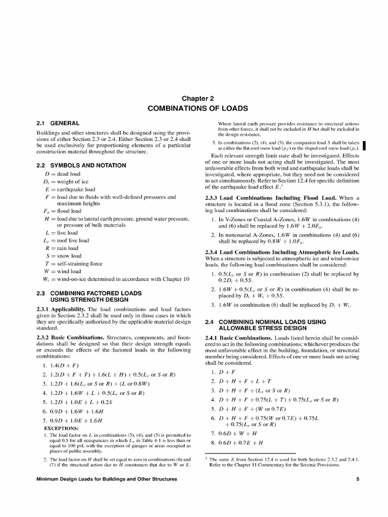Load Combinations for Structural Design | PDF | Crane (Machine ...