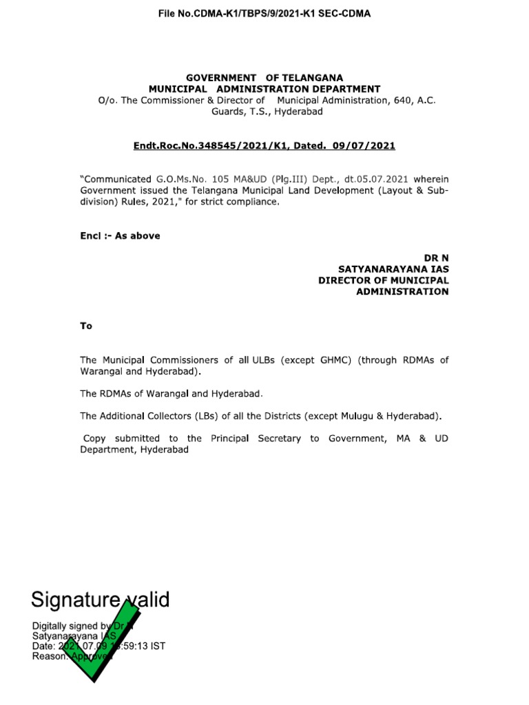 G.O.Ms - No.105 Endorsment | PDF