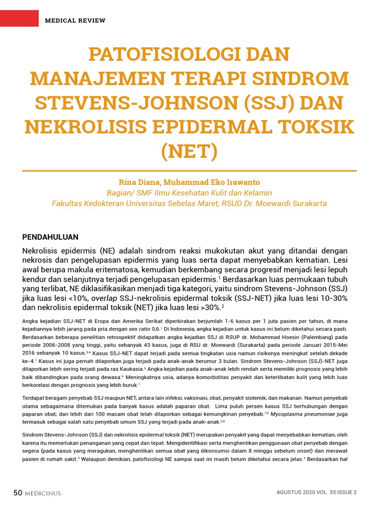 MEDICAL REVIEW Patofisiologi Dan Manajemen Terapi SSJ Dan Nekrolisis ...