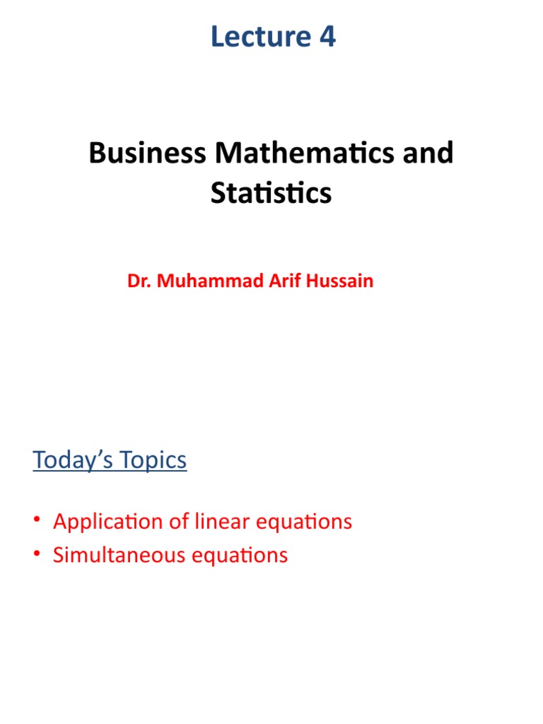 Lec 4 BBA1 Sunday | PDF | Mathematical Objects | Mathematical Concepts