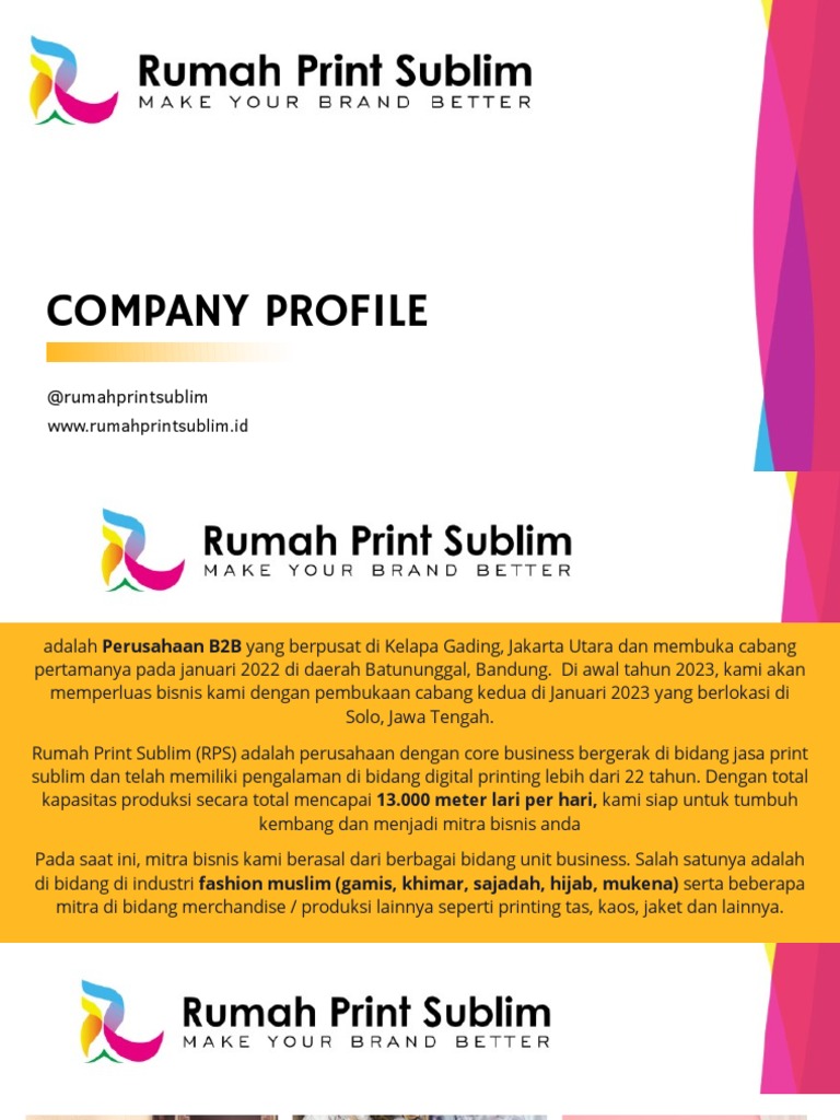Profil Perusahaan Rumah Print Sublim | PDF | Bisnis