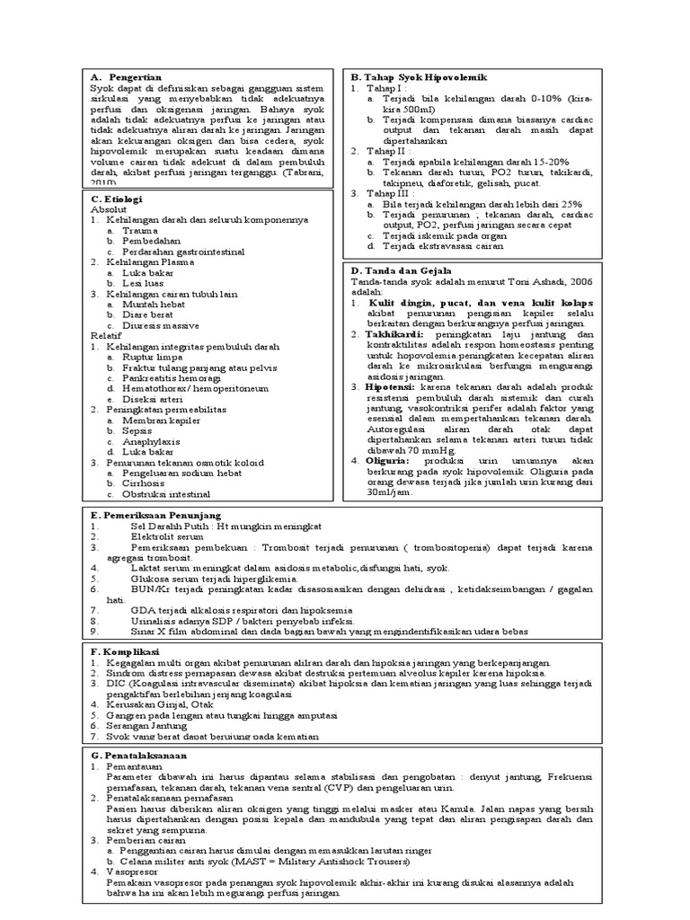 Hipovolemik Mapping | PDF