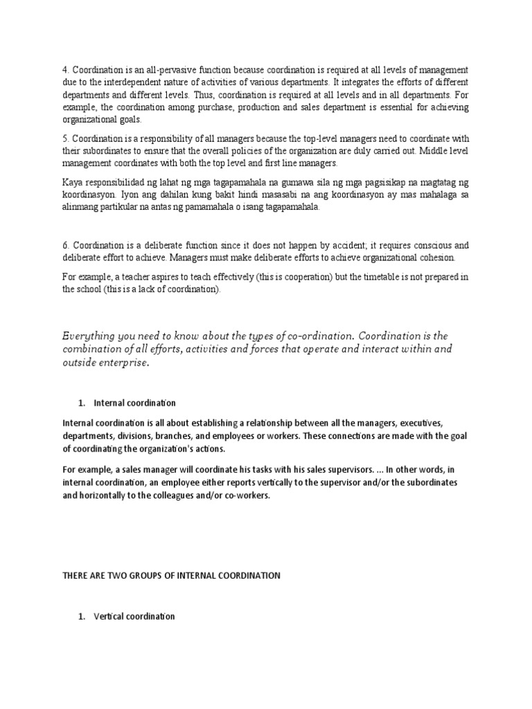 Coordination Final Pdf Marketing Economies