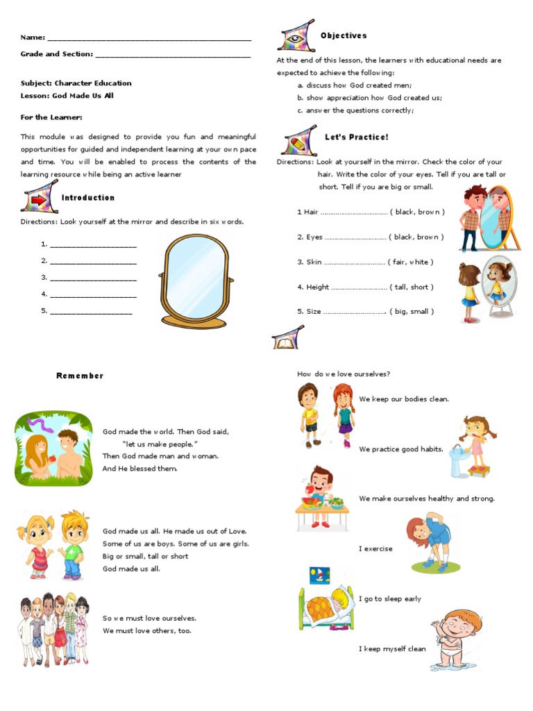3RD WEEK - CHARACTER-EDUCATION - (11 Copies) | PDF | Learning | Cognition