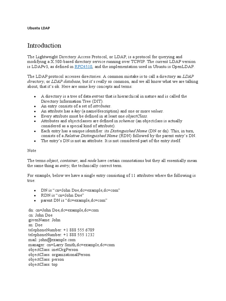 Ubuntu LDAP | Download Free PDF | Computer Standards | Information Technology Management