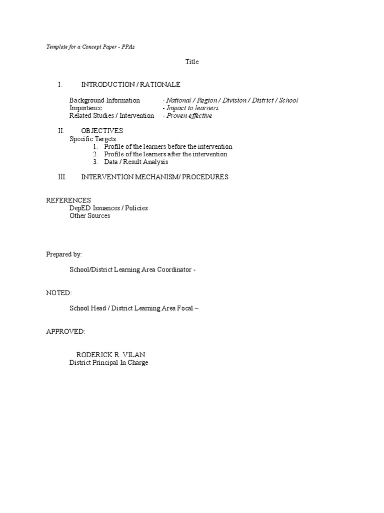 Template For A Concept Paper | PDF
