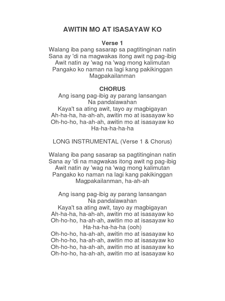 Awitin Mo at Isasayaw Ko | PDF