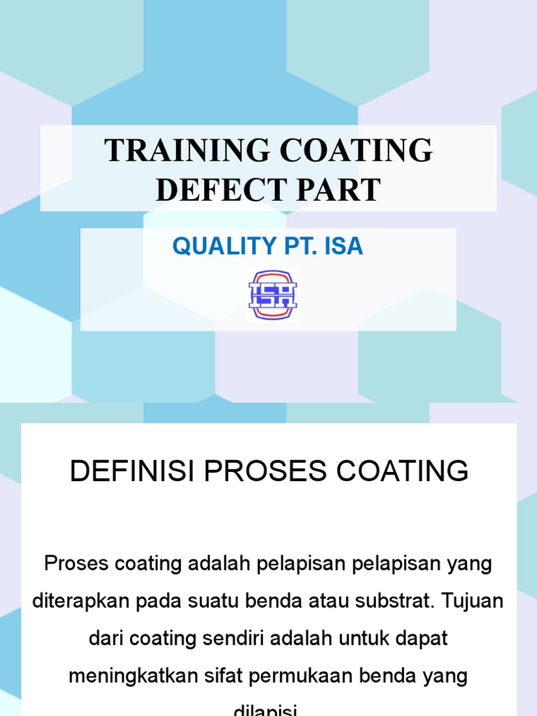 Training Coating Defect Part Quality PT. ISA | PDF