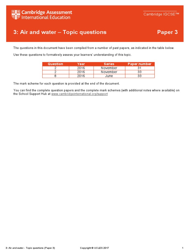 0620 - TQ - P3 - U3 - v2 - 3 Air and Water | PDF | Fertilizer | Nitrate