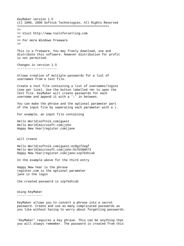 Keymaker | PDF | Password | User (Computing)