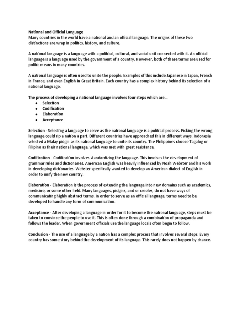 Official and National Languages | PDF