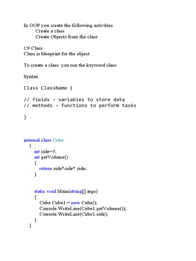 Classes and Objects-1 | PDF | Constructor (Object Oriented Programming ... Classes and Objects-1 | PDF | Constructor (Object Oriented Programming ...