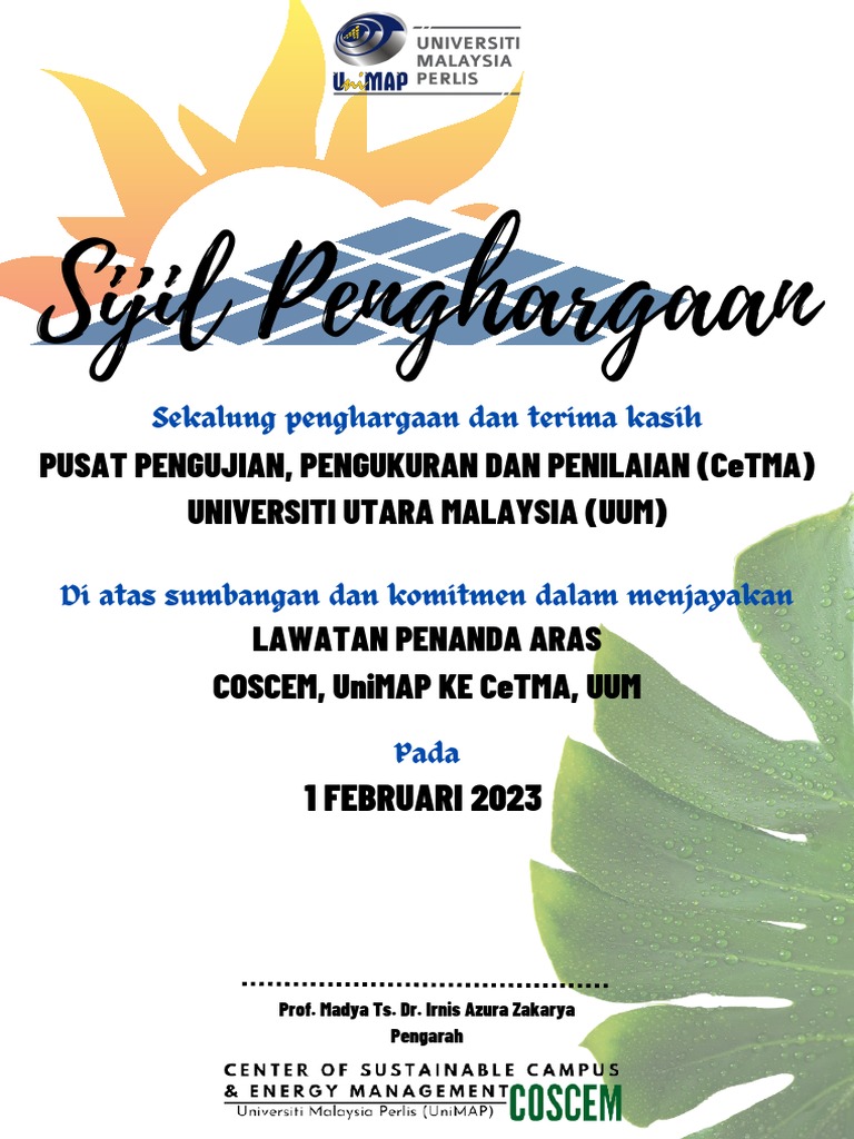 Sijil Penghargaan Cetma Uum | PDF