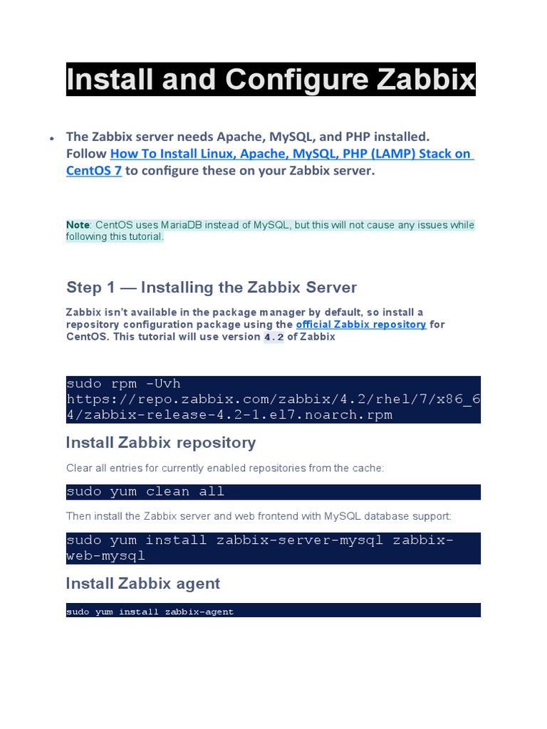Zabbix Installation | PDF