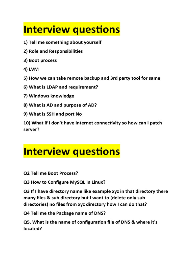 Comprehensive Linux Interview Questions | PDF | Computer File | File System