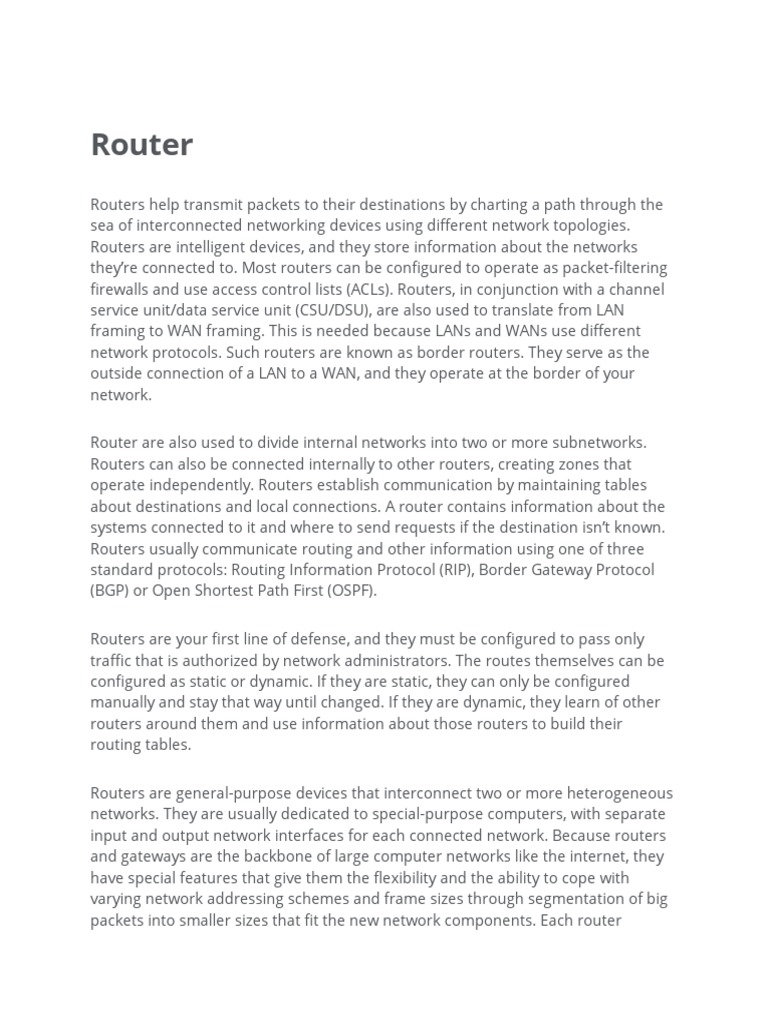 Router Pdf Router Computing Computer Network